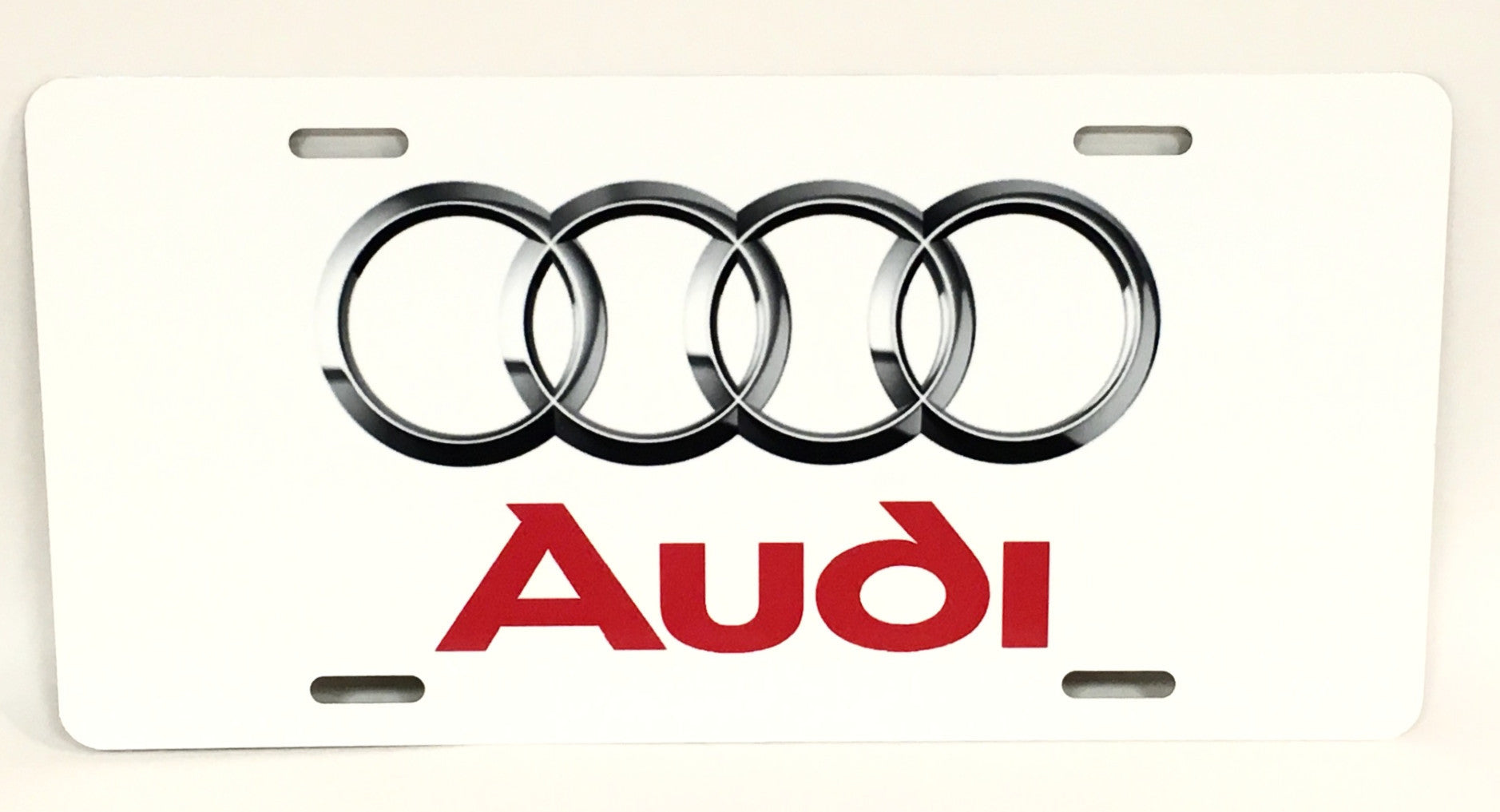 Audi Rings White License Plate – Custom Creations