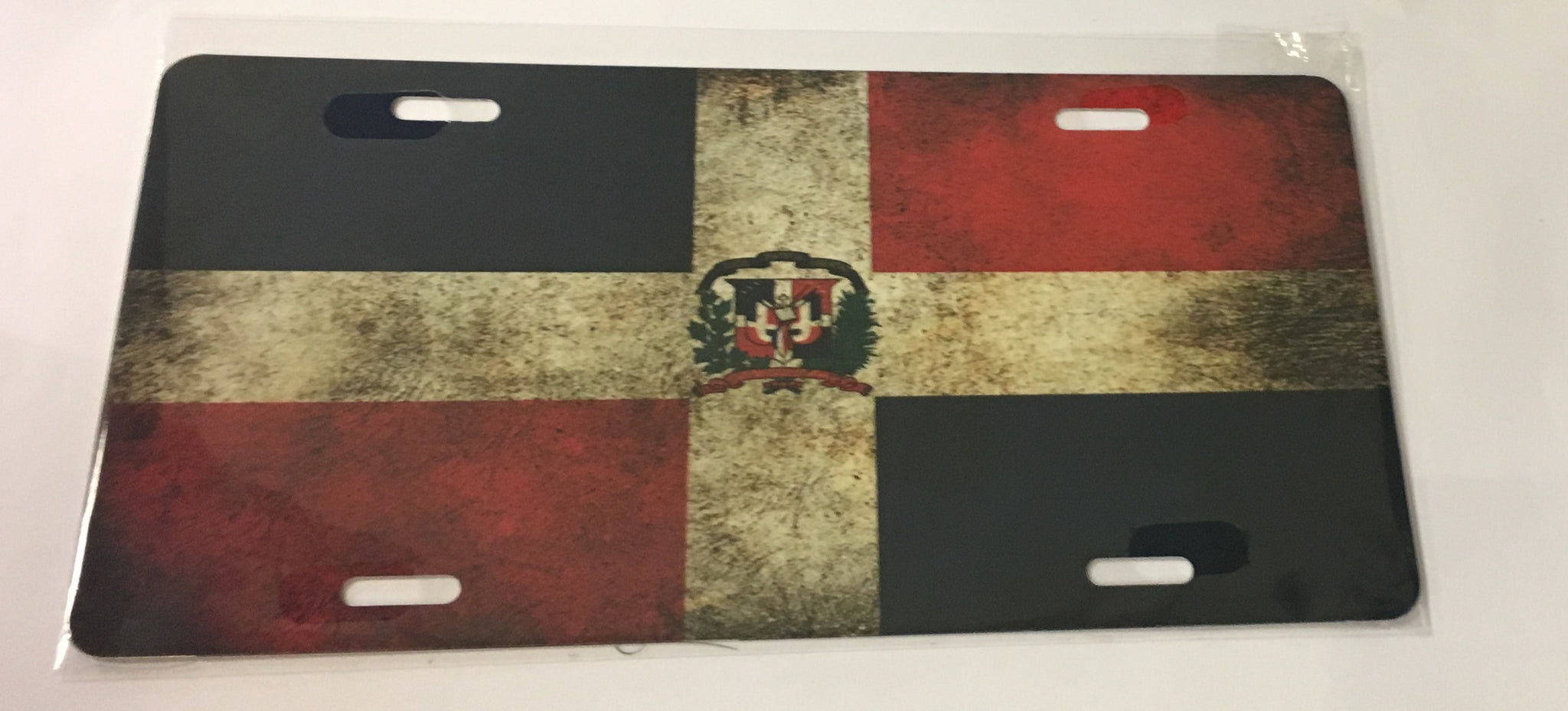 Dominican Republic Grunge Flag License Plate | Custom Creations